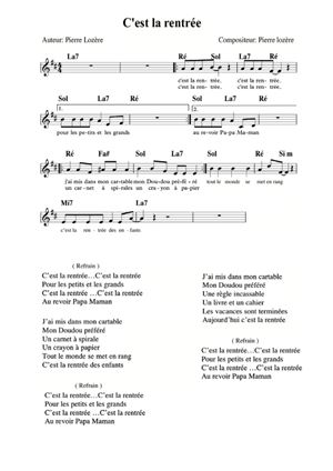 Cest la rentrée_chanson